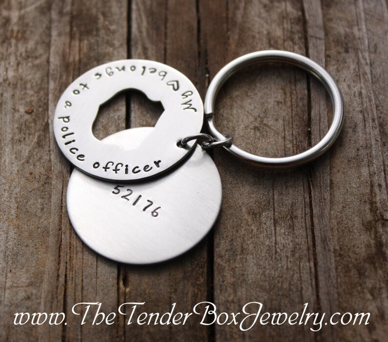 Personalized Police Badge Custom Text Police Keychain My Heart - Etsy