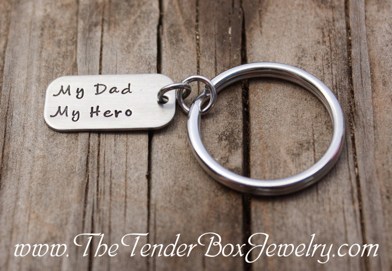 My Dad My Hero Keyring Handstamped Hand Stamped Stainless | Etsy