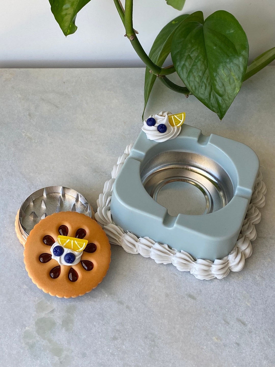 Blueberry Lemon Tart Grinder & Ashtray Set - Etsy