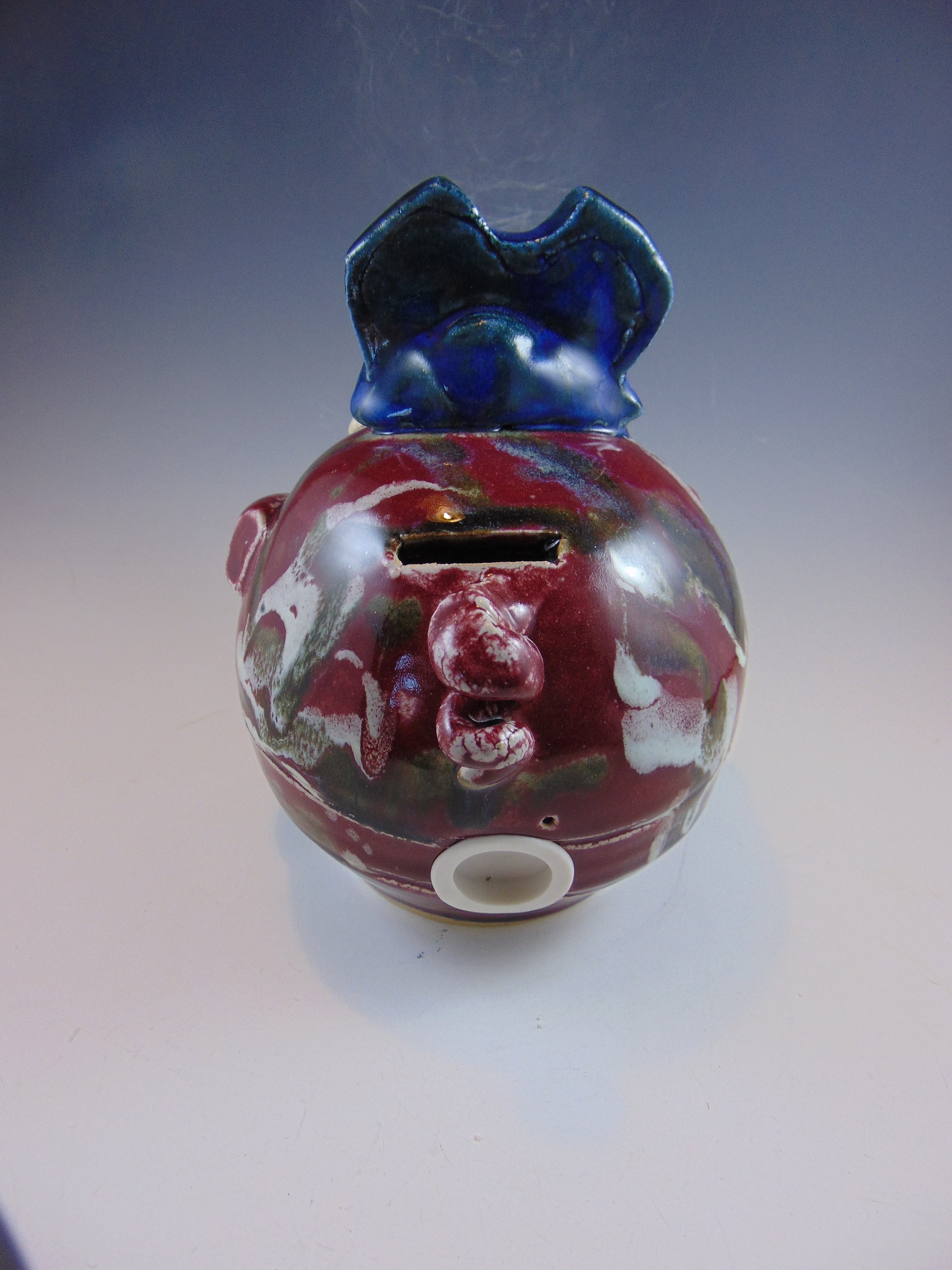 Ruby Red Pirate Piggy Bank With Blue Hat - Etsy