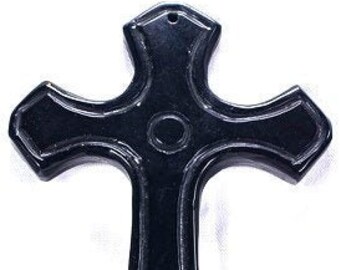 Black Obsidian Cross Necklace - Etsy
