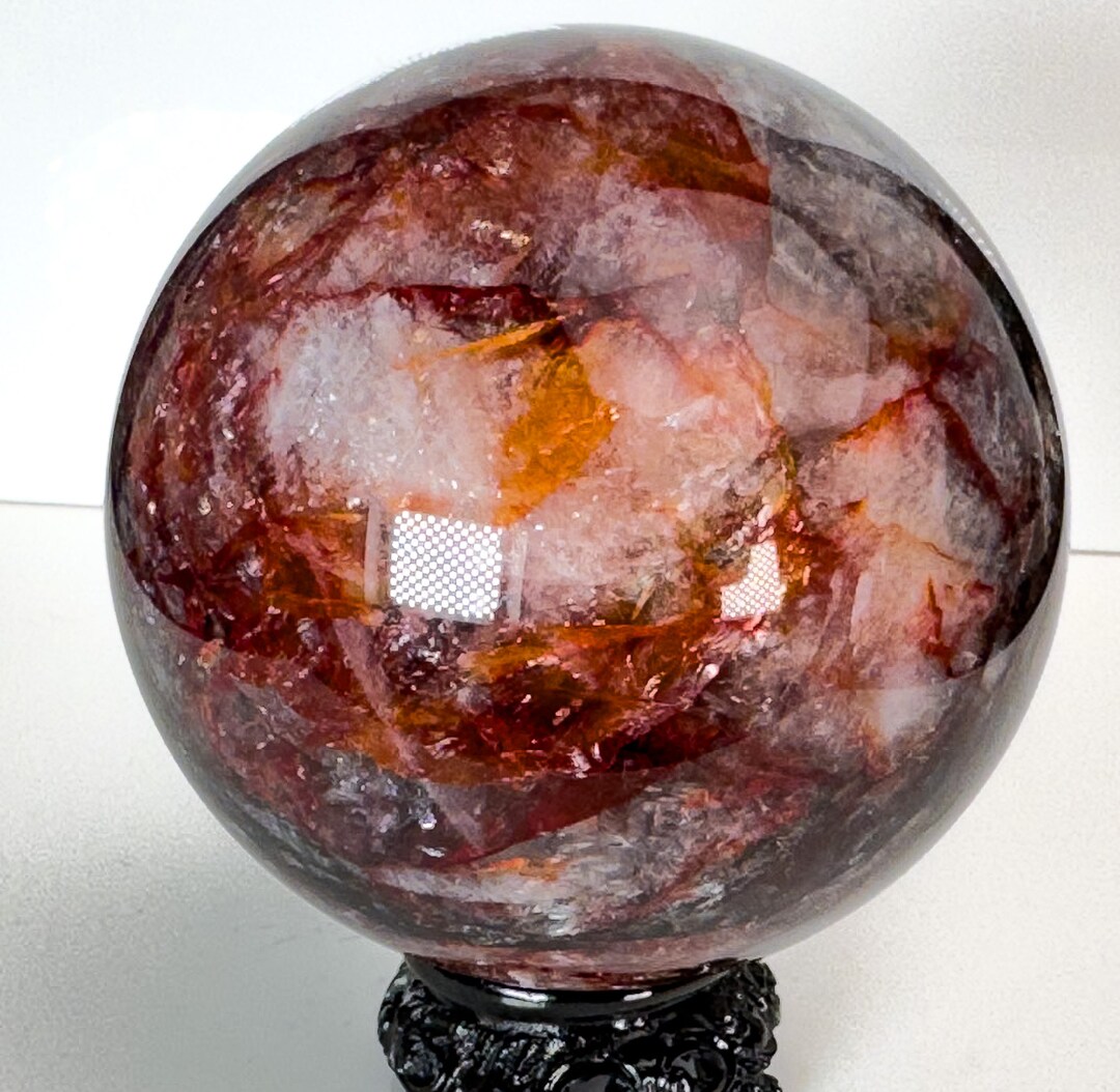 Hematoid Quartz / Fire Quartz Sphere 3. in Diameter Weighs 1.83 Pounds - Etsy