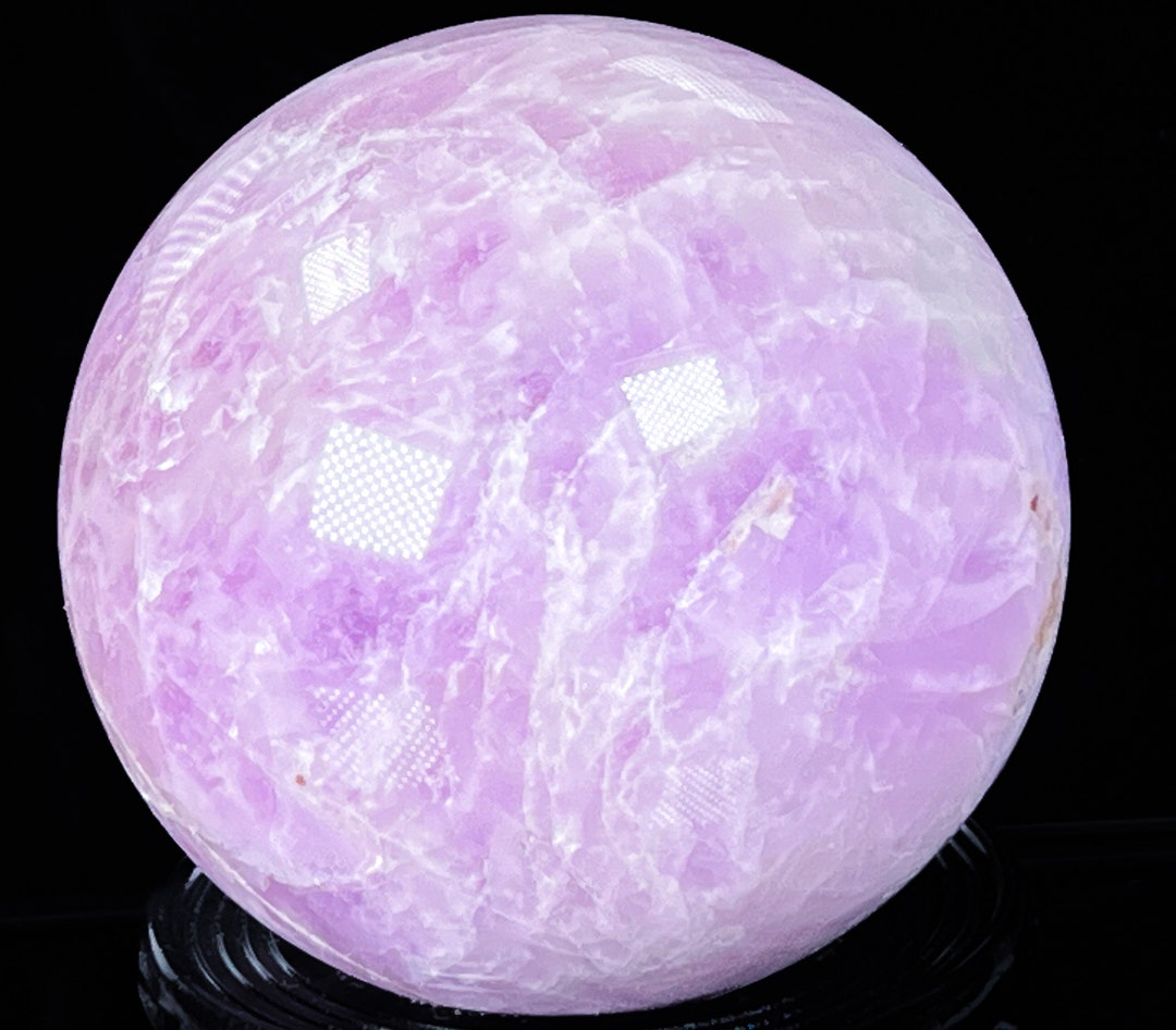 Rare Lavender Kunzite Sphere With Blue Tourmaline 2.1 Diameter Weighs ...