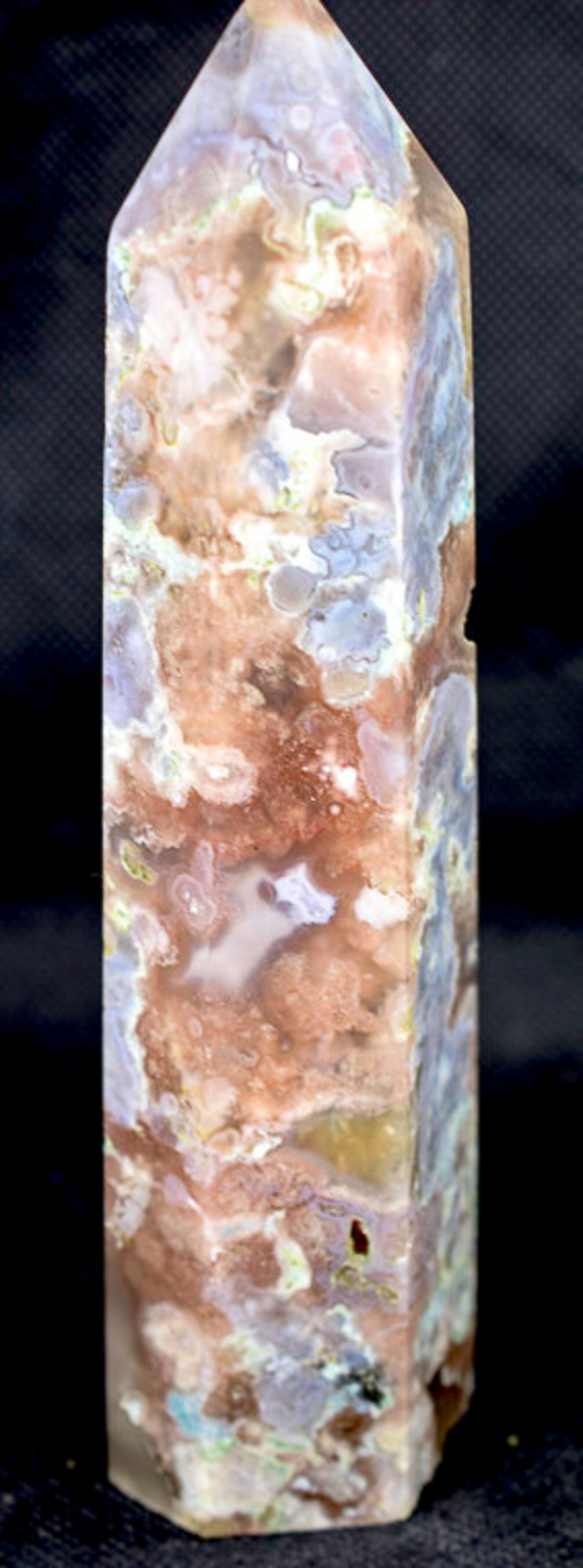 Flower Agate Tower 6.9 weighs 1.36 pounds | Etsy