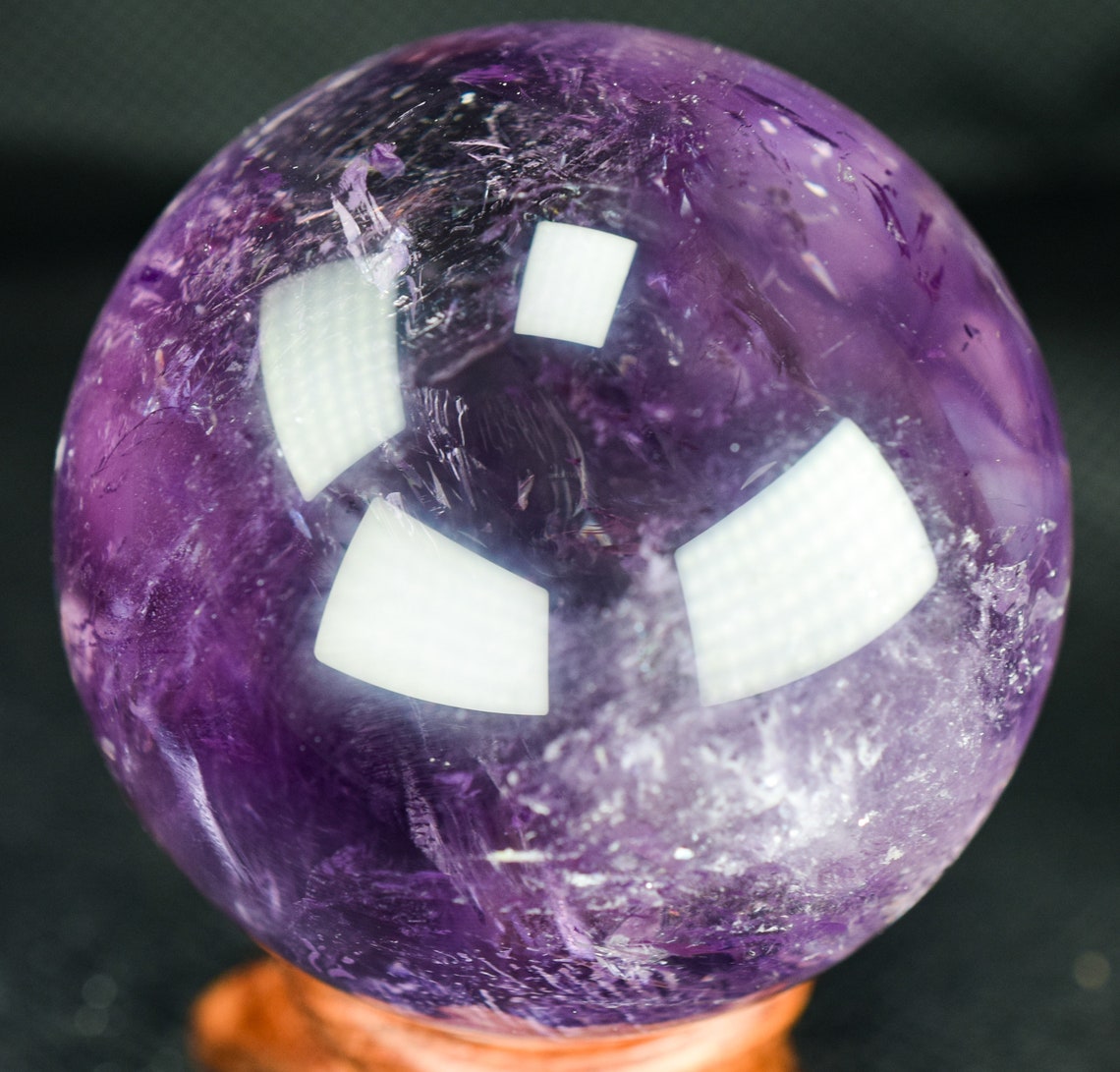 Amethyst Sphere 2.3 diameter and weighs 268 grams | Etsy