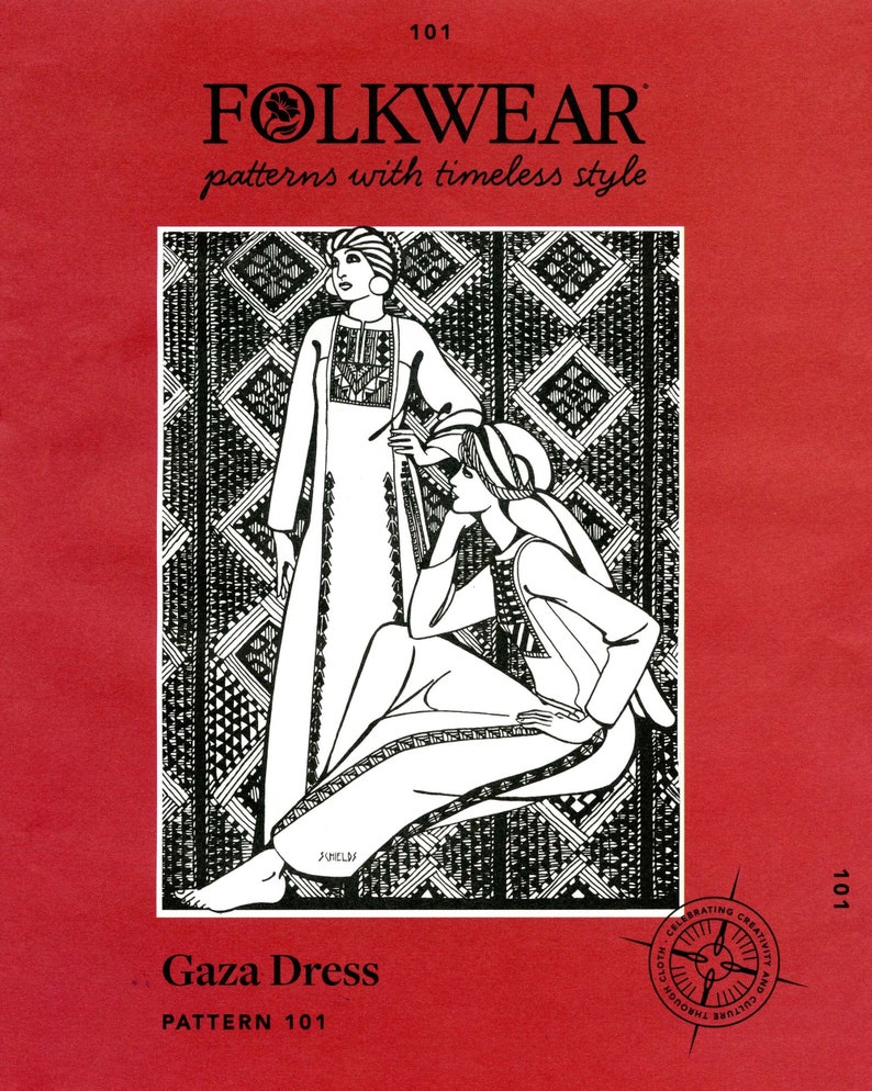 Folkwear Gaza Dress Sewing Pattern - Misses Sizes 6-18 - Loose-fit ...
