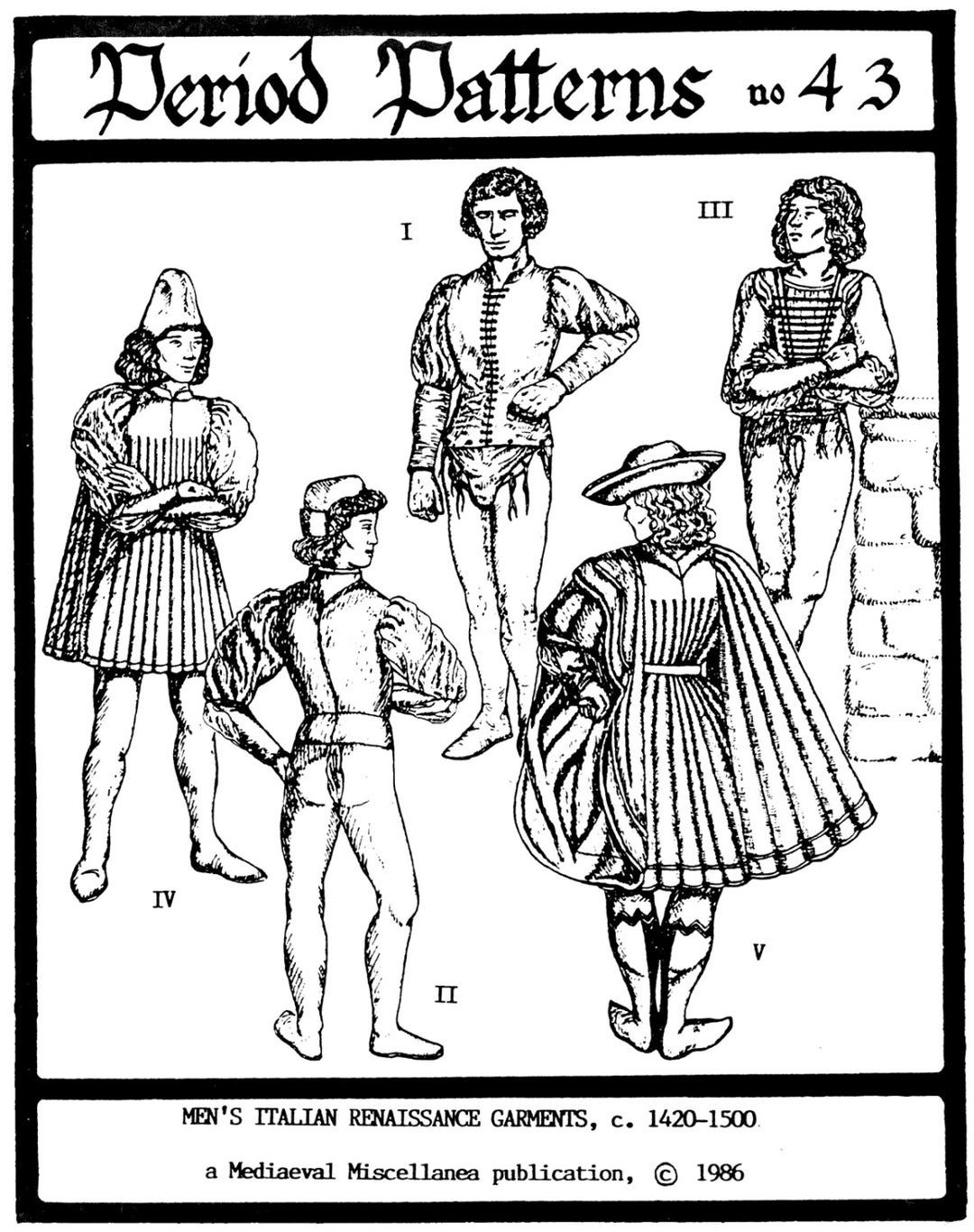 Men's Italian Renaissance Garments Costume Circa 1420-1500 Sizes 36-48 ...