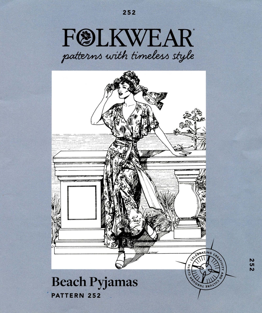 Folkwear Beach Pyjamas Retro 1920s-30s Jumpsuit W/palazzo Pants Sewing ...