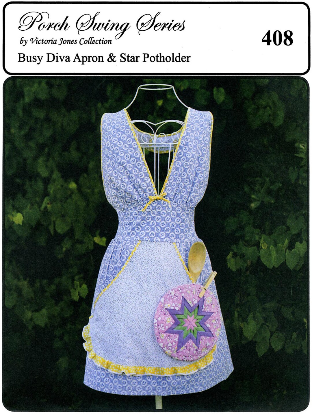 Busy Diva Apron & Star Potholder - Victoria Jones Sewing Pattern # 408 ...
