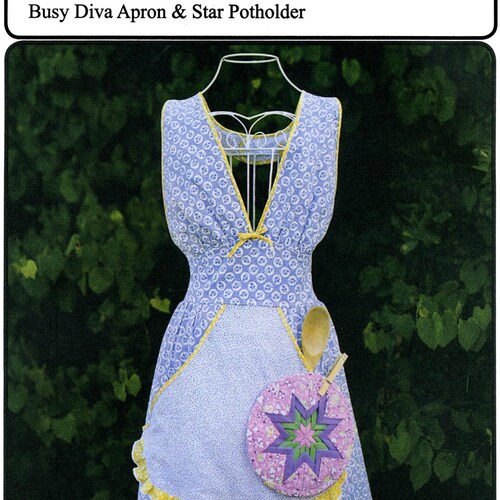 Busy Diva Apron & Star Potholder Victoria Jones Sewing - Etsy