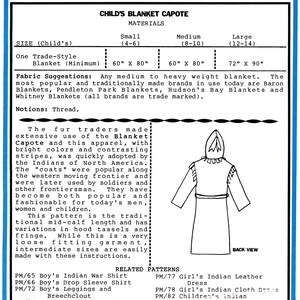 Child's Blanket Capote - Calf-length Coat S-M-L Eagle's View Sewing ...