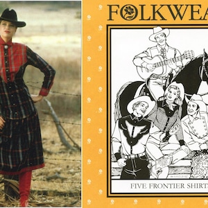 Folkwear Five Frontier Shirts Sewing Pattern # 212 Cowboy/western Style ...