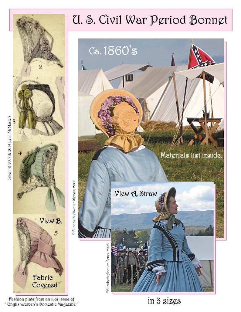 Victorian Style Hats, Bonnets, Caps, Patterns