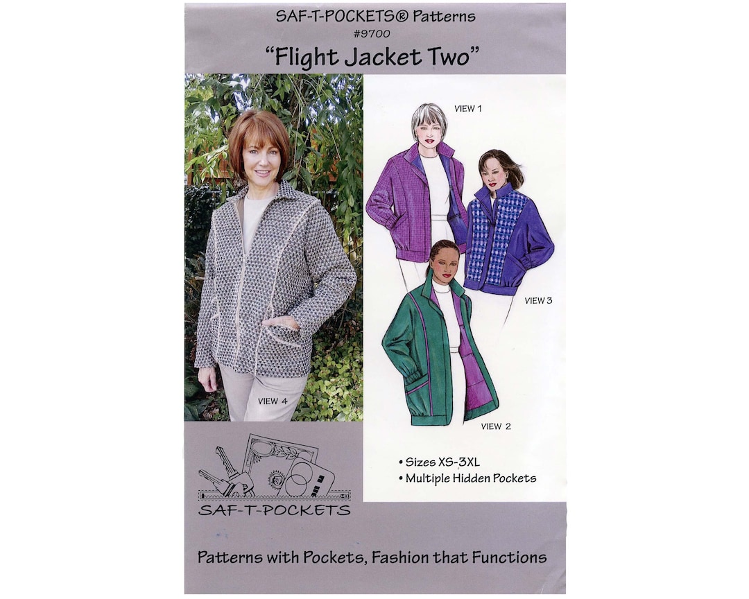 Saf-t-pockets Pattern Flight Jacket Two Sewing Pattern # 9700 in Sizes ...