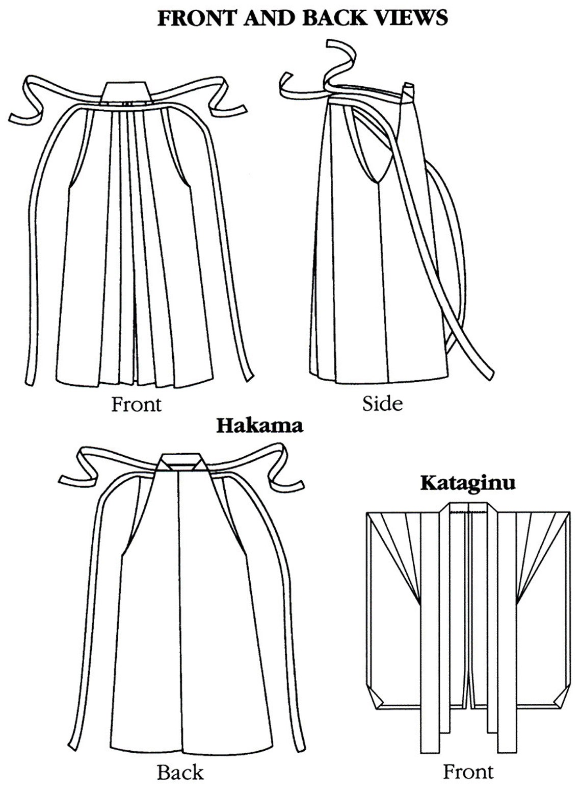 Folkwear Japanese Hakama & Kataginu Samurai Costume Sewing | Etsy