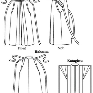 Folkwear Japanese Hakama & Kataginu Samurai Costume Sewing | Etsy