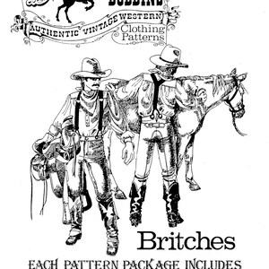 Buckaroo Bobbins Civil War Era Britches Sewing Pattern Waist Sizes 28 ...