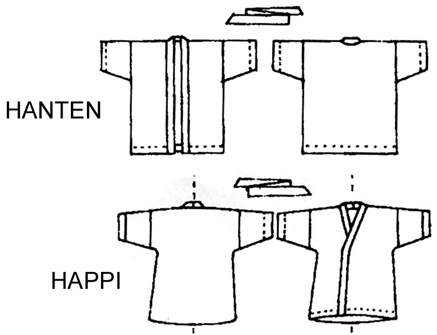 Loose-fit Wrap Happi Coat XS-2X and Hanten S-4X Victoria Loose-fit Wrap Happi Coat XS-2X and Hanten S-4X Victoria