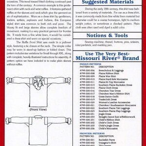 Missouri River 1700's - 1800's Pullover Ruffle Front Shirt Sizes S-XXL ...