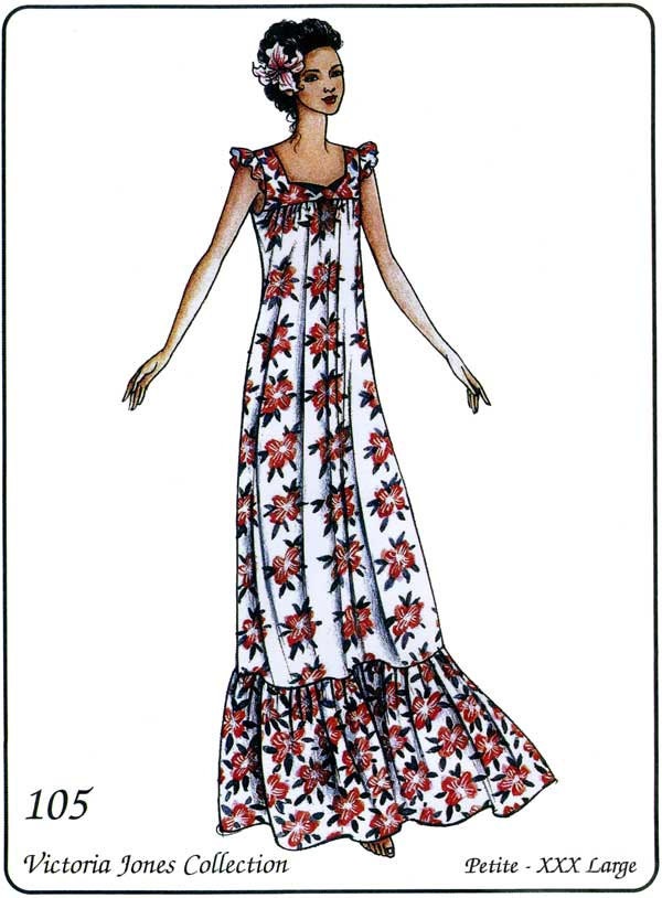 Victoria Jones Loose fit Muumuu w/Gathered Skirt Ruffle Sewing Pattern ...