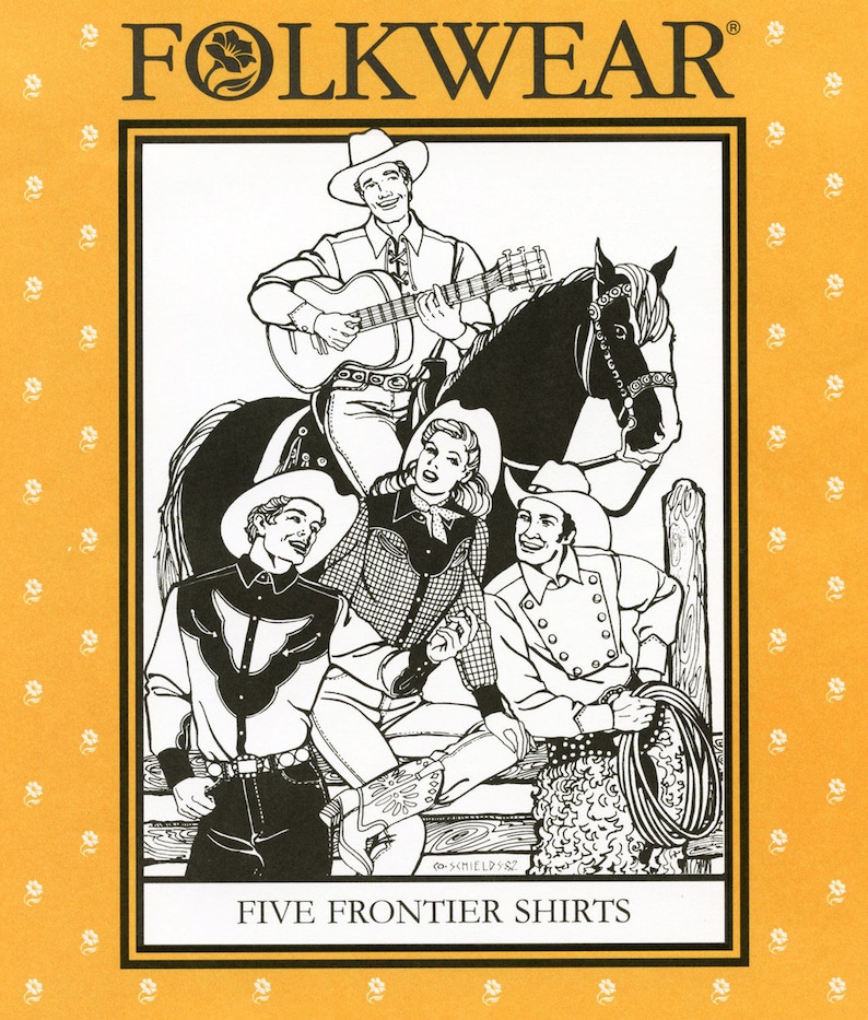 Folkwear Five Frontier Shirts Sewing Pattern # 212 Cowboy/western Style ...