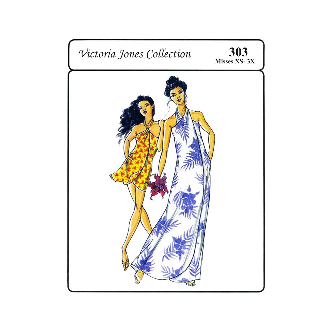 Pareau Style Wrap Dress in Long or Tunic Length - Victoria Jones Sewing ...