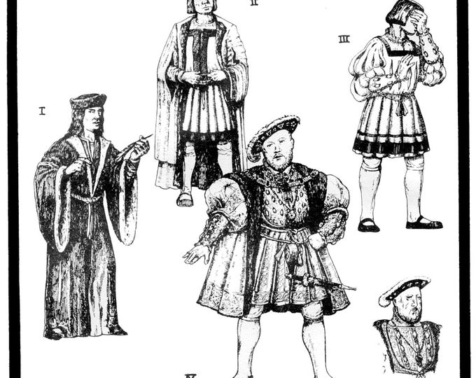 Early Tudor Men's Garments 1495-1537 Henry VIII Costume Pattern ...