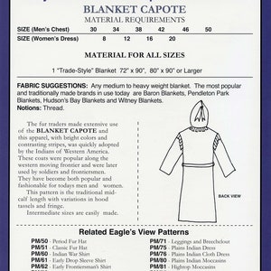Indian, Frontier Style Blanket Capote Coat for Men & Women - Eagle's ...