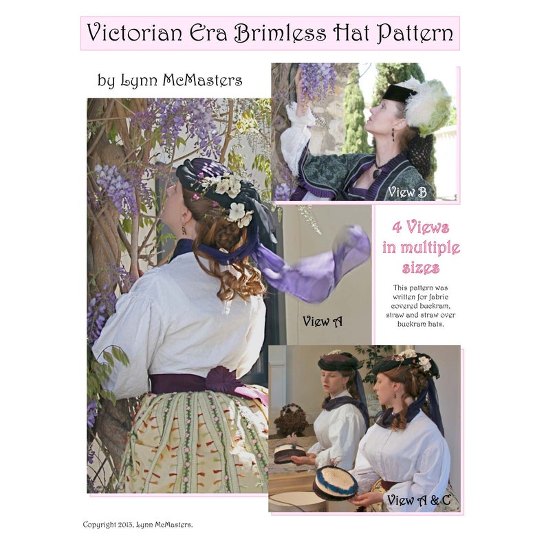 Victorian Style Hats, Bonnets, Caps, Patterns