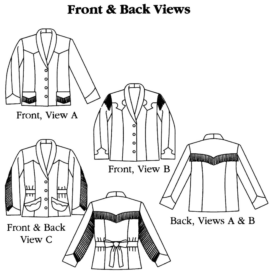 Folkwear Rodeo Cowgirl Jacket 3 Classic Western Looks Sewing | Etsy