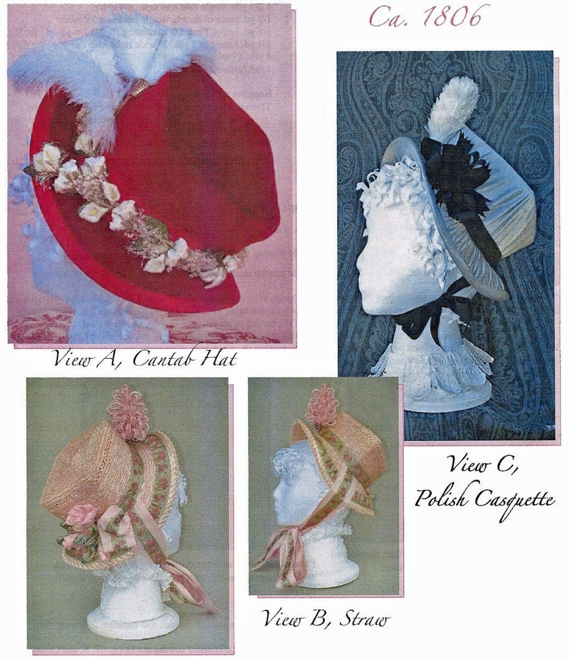 Women's Napoleonic Era Hat Pattern Ca. 1806 - Lynn Mcmasters Sewing ...