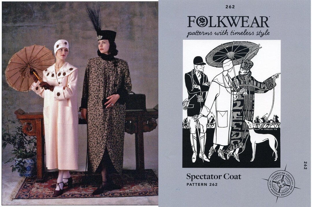 Folkwear 1925 Era Spectator Coat Sewing Pattern # 262 Sizes XS-XL ...