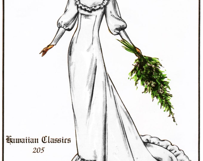 Hawaiian Holoku Wedding Dress Size 8-20 Victoria Jones Sewing Pattern ...