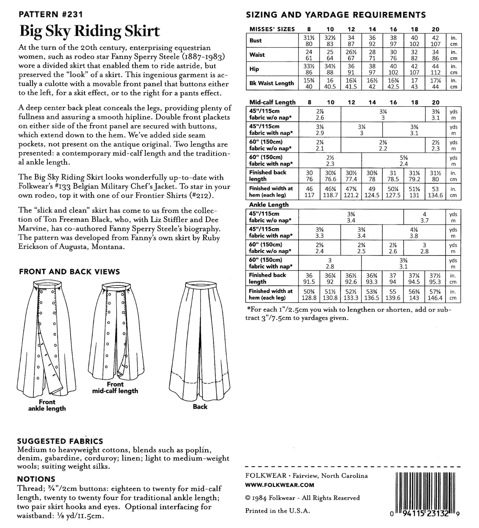 Folkwear Big Sky Riding Skirt Cowgirl Western Split Skirt - Etsy