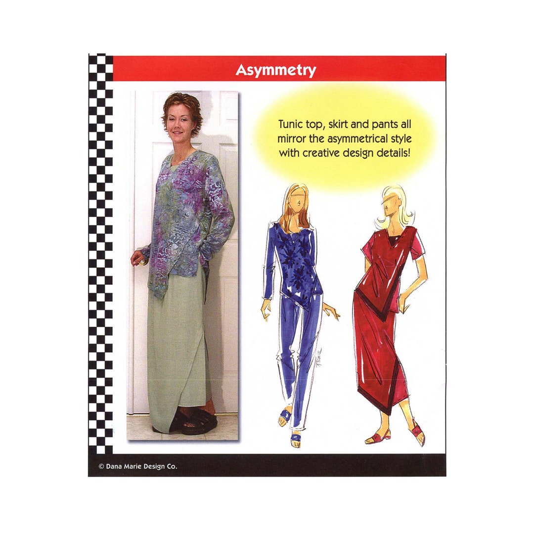 Asymmetrical Tunic Top W/long or Short Sleeves, Skirt & Pants XS-5XL ...