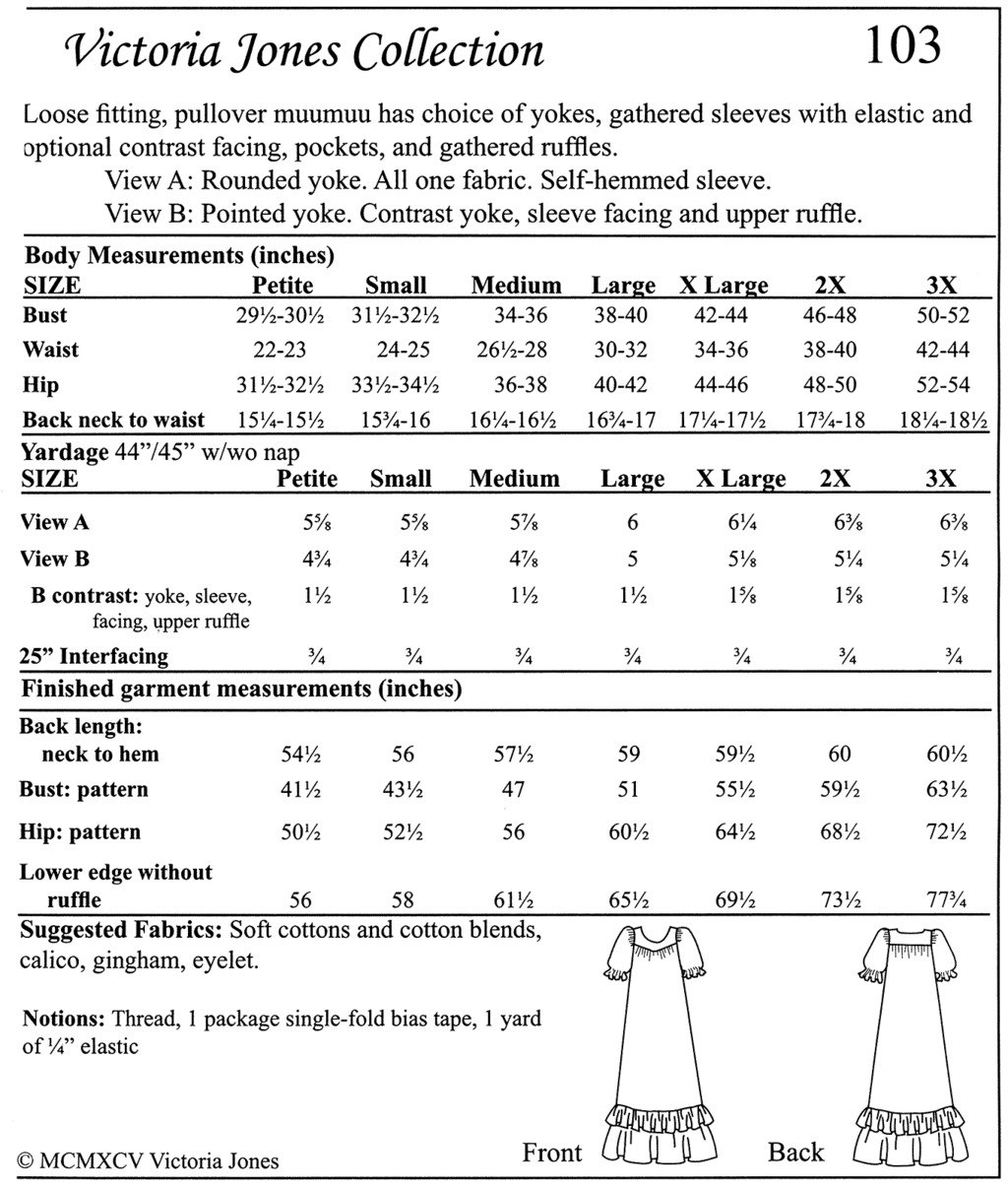 Loose Fit Pullover Traditional Muumuu - Petite-3X - Victoria Jones ...