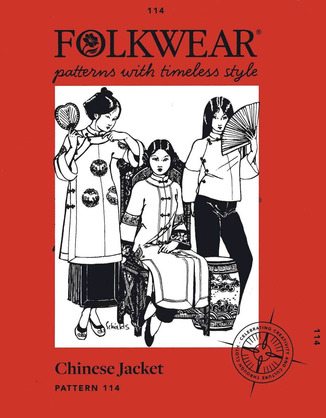 Folkwear Chinese Jacket Sizes XS-3XL Sewing Pattern # 114 Classic ...