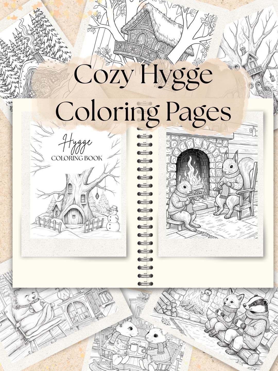 Cozy Hygge Coloring Pages| Digital Download - Etsy