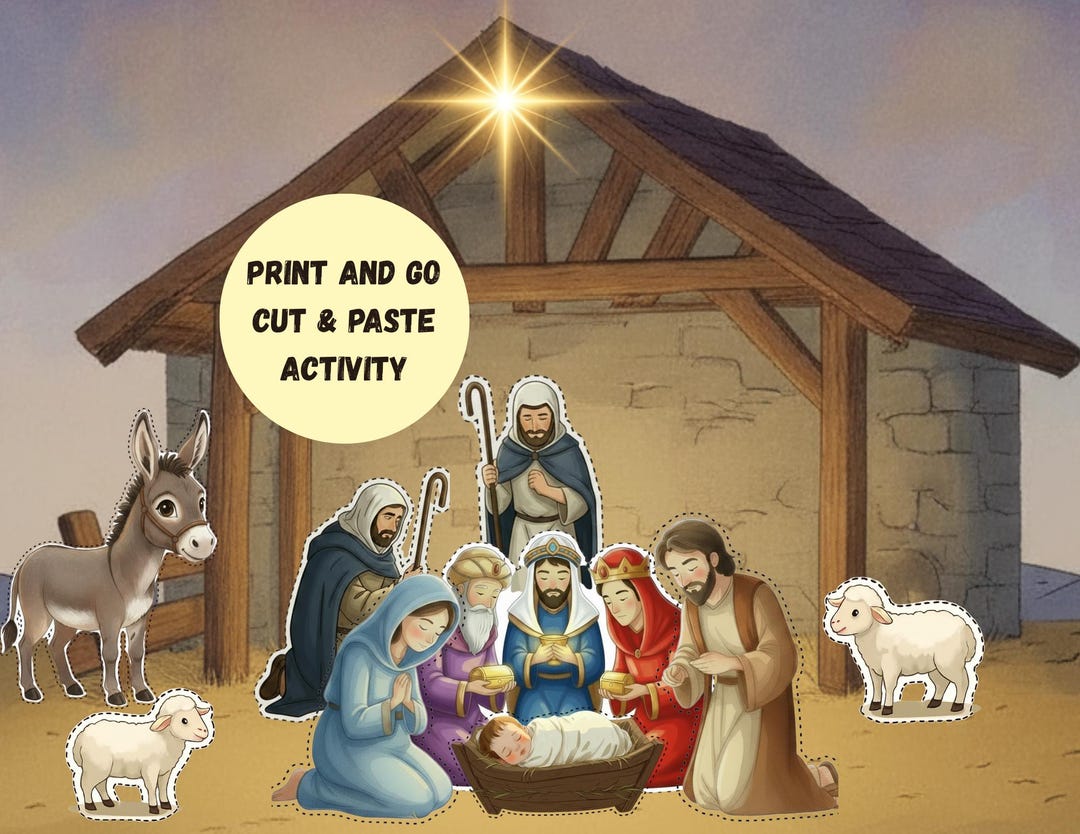 Nativityscene | Cut and Paste Printable Christmas Craft | Classroom ...