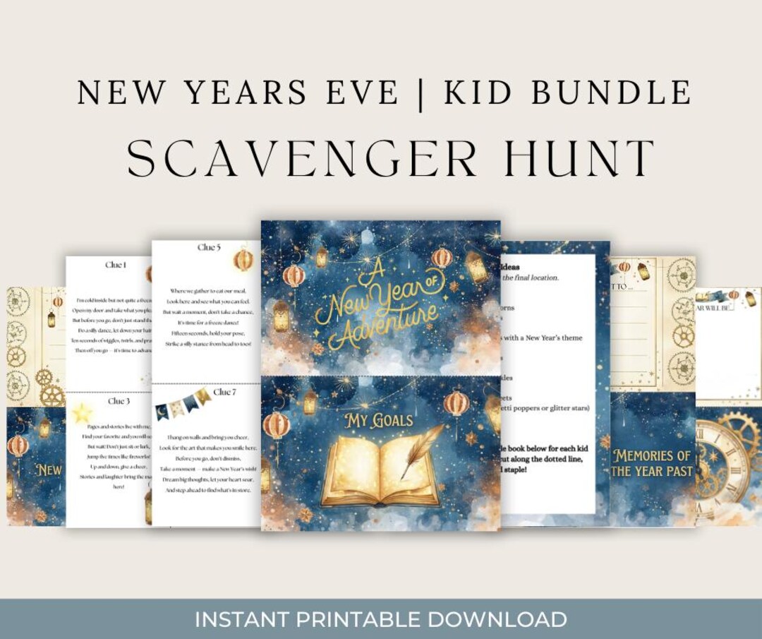 New Years Printable Bundle| Scavenger Hunt, Activities & Bonus Journal ...