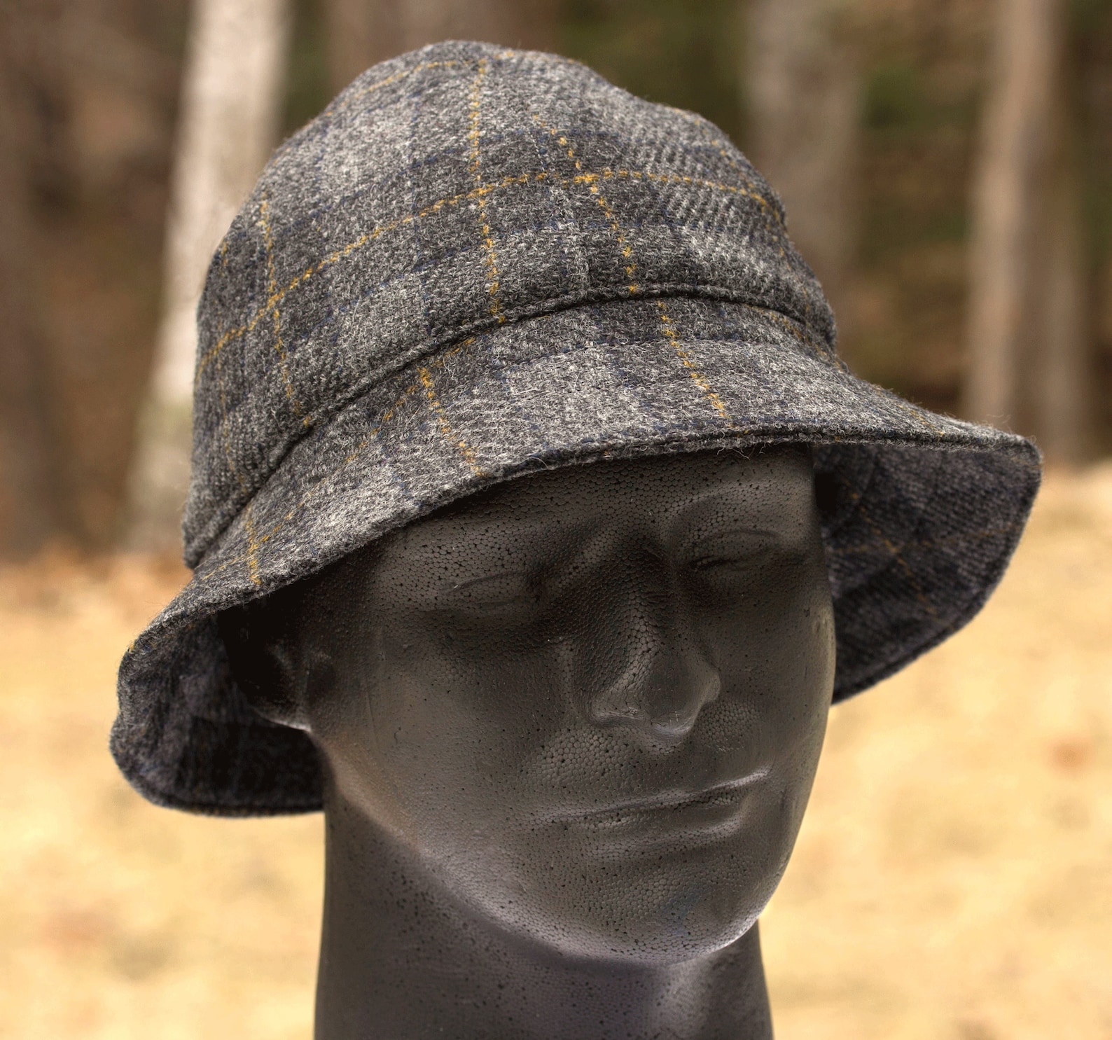 English Walking Hat in Gray Wool Tweed 6 Panel Short Brim - Etsy