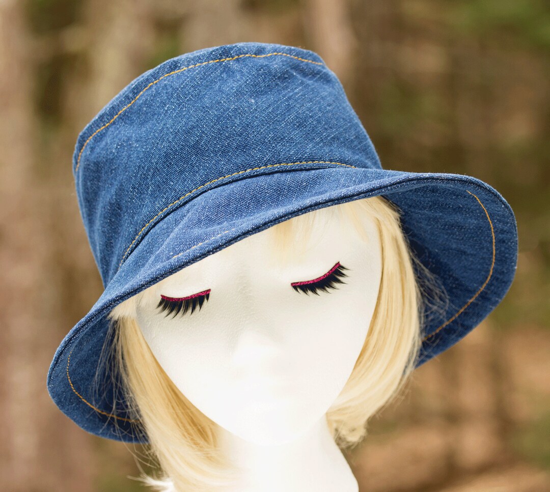 Blue Denim Bucket Hat | Hippie Boho Jeans Hat | Festival Denim Hat ...