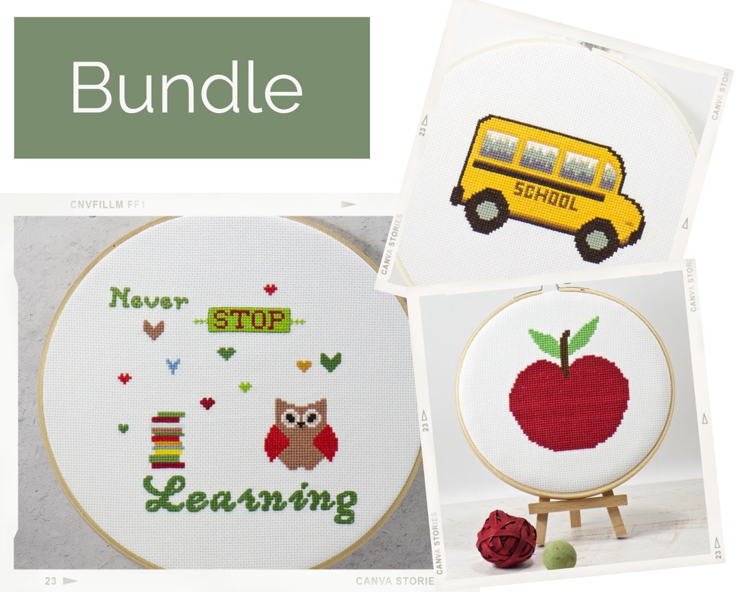 Classroom Cross Stitch Pattern Bundle for Teachers and Home School ...