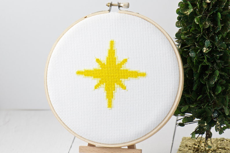 December Christmas Star Cross Stitch Pattern PDF Instant - Etsy