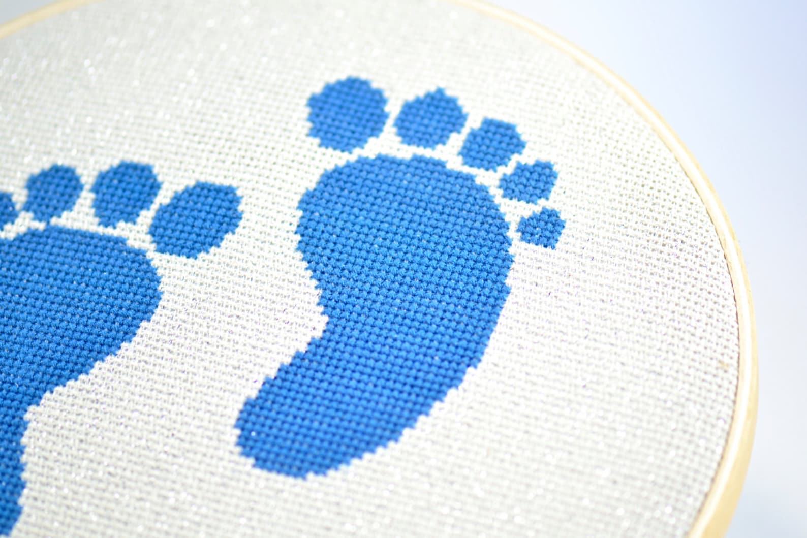 PDF PATTERN Baby Feet Cross Stitch, Boy Nursery Wall Decor, Baby Shower ...