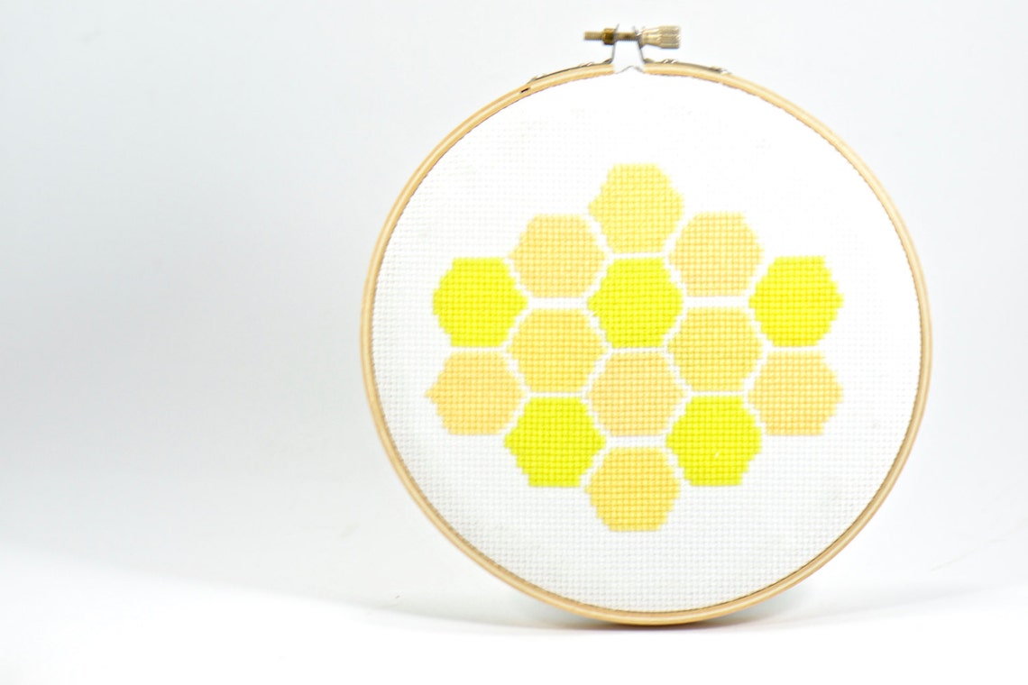Beginner Embroidery Honeycomb Pattern Learn Cross Stitch PDF | Etsy