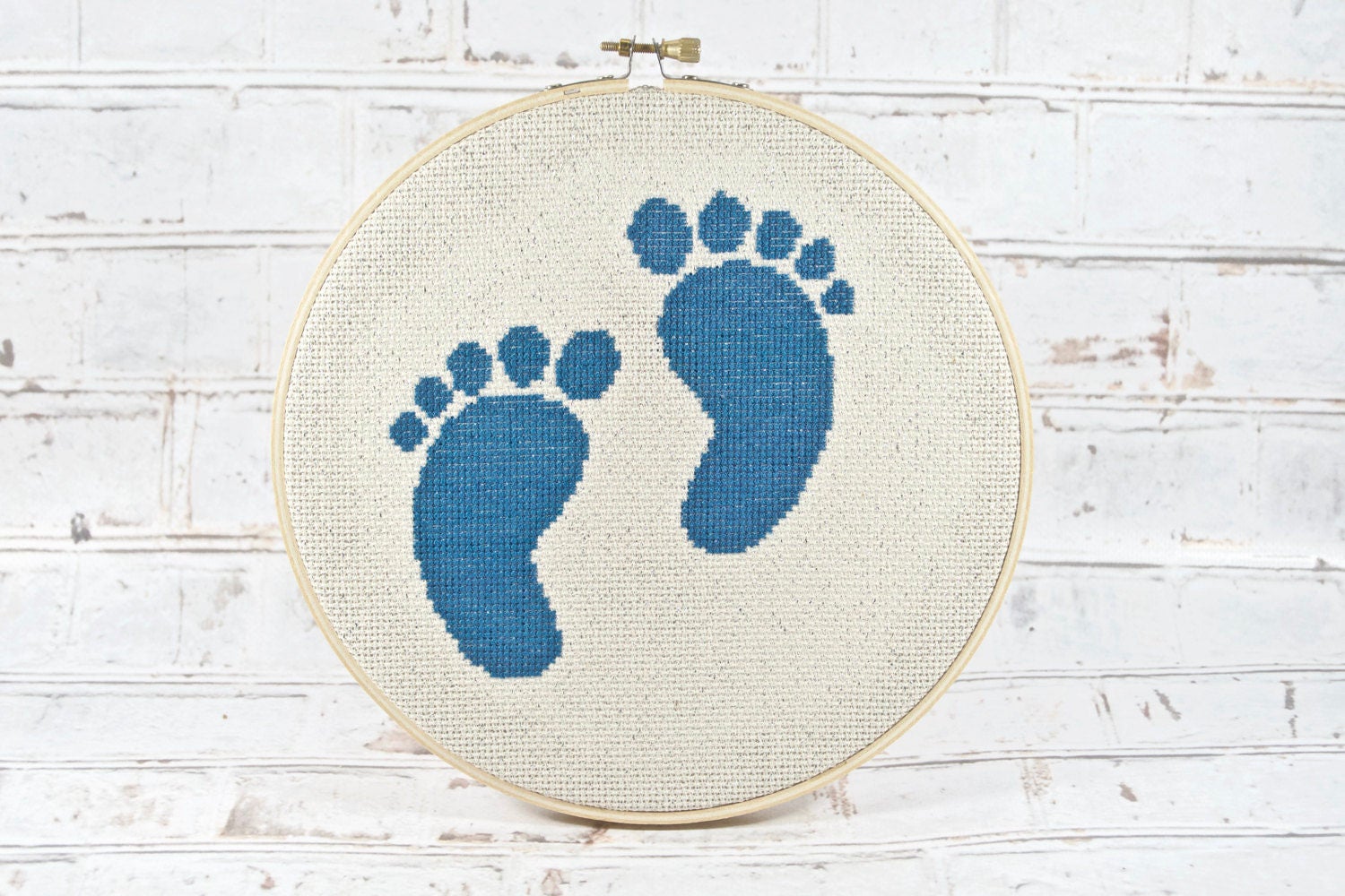 PDF PATTERN Baby Feet Cross Stitch Boy Nursery Wall Decor | Etsy