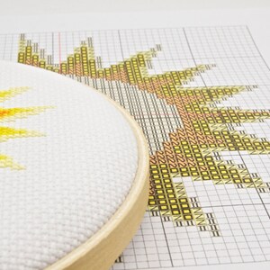 Sunshine Counted Cross Stitch Pattern, PDF Download, Simple Embroidery ...