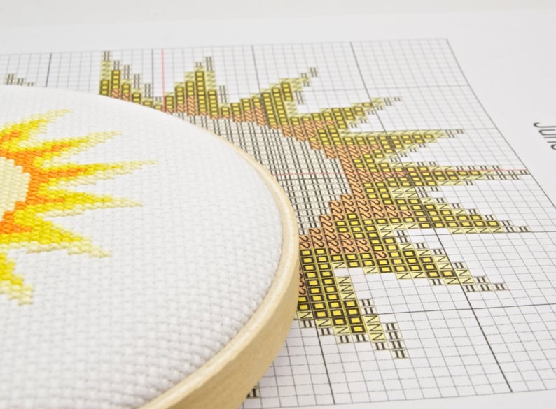 June Sun Counted Cross Stitch Pattern Instant Download - Etsy