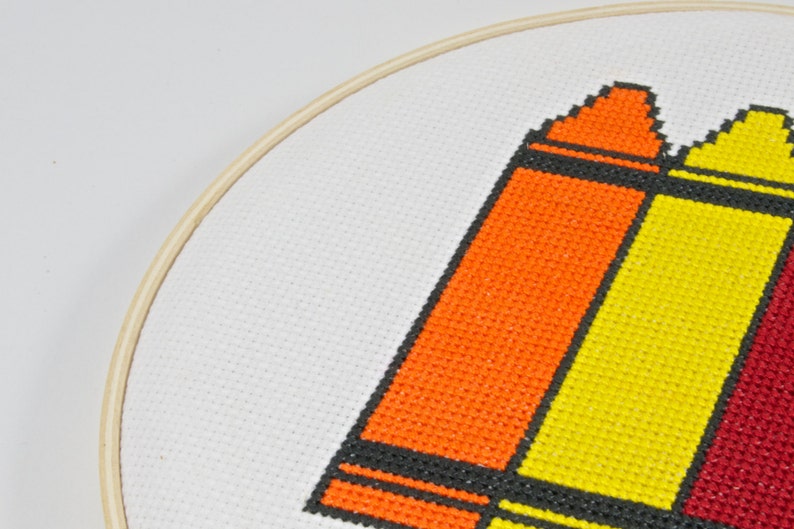 Elementary Crayon Set Cross Stitch Pattern, Classroom School Decor ...